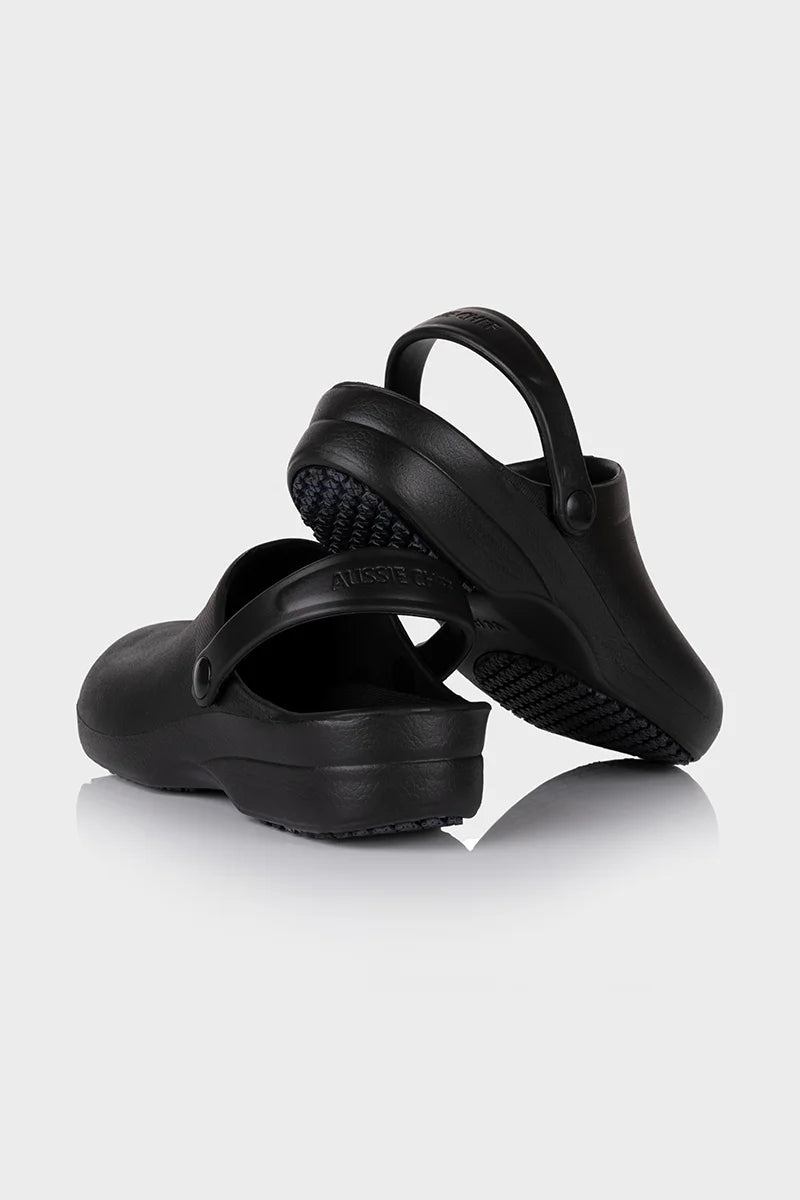 Aussie Chef Kitchen Classic Style Slip-On Clogs - Black– workwearcorner